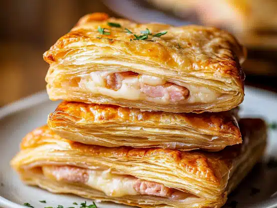 Turkey & Cheese Puff Pastry Stacks
