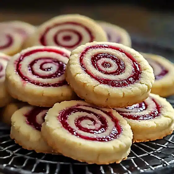 Raspberry Swirl Shortbread Cookies