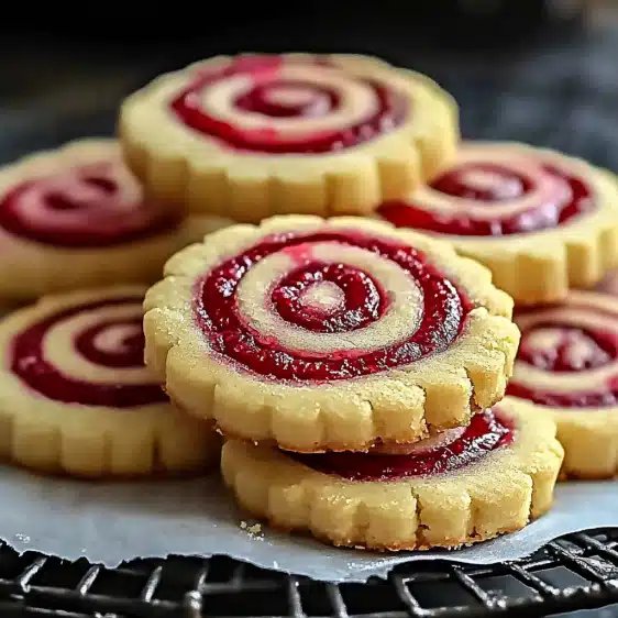 Raspberry Swirl Shortbread Cookies