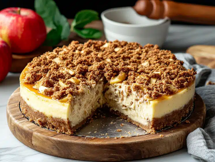 Apple Crumble Cheesecake Recipe - 3Ingredientsorless