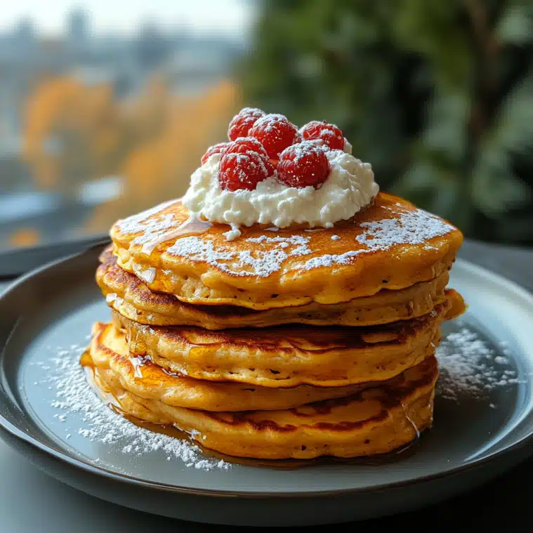 Pumpkin Spice Cottage Cheese Pancakes