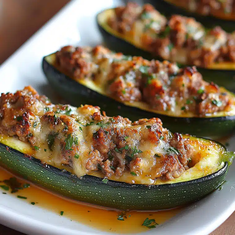 Italian Sausage Stuffed Summer Squash