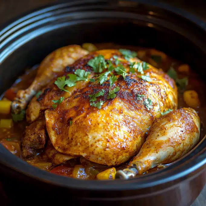 slow cooker rotisserie chicken recipe