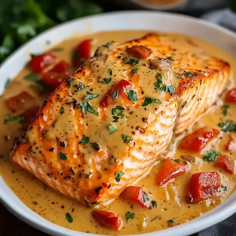 Creamy Roasted Red Pepper Salmon