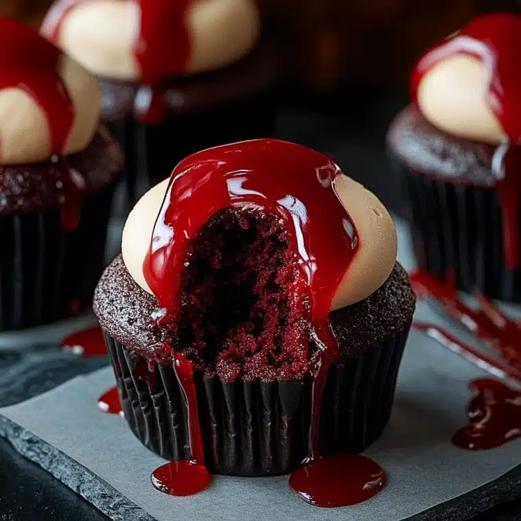 Vampire Bite Halloween Cupcakes