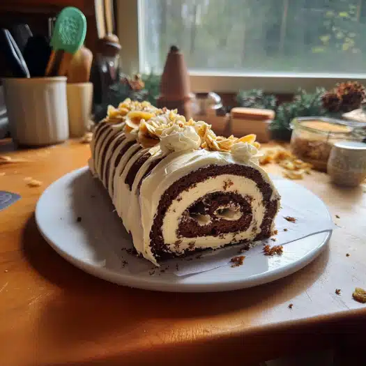 Quick Gingerbread Yule Log Cake