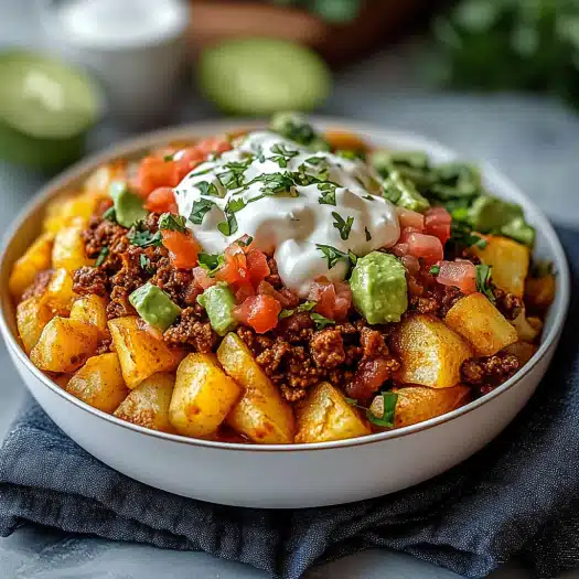 Cheesy Potato Taco Bowls