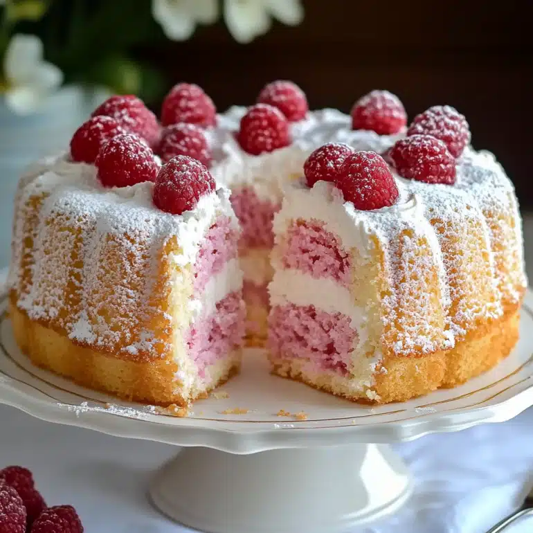 Raspberry Angel Food Cake