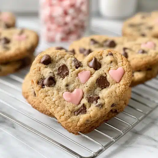 Heart-Shaped Chocolate Chip Cookies