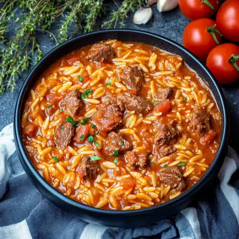Giouvetsi (Greek Beef Stew with Orzo)